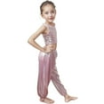 CAICJ98 2Pcs Girls Dance Set Metallic Crop Tops with Pants Kids ...