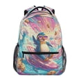 DIXRUYEE Backpack Schoolbag Psychedelic Cookie Surf Penguin Pattern 15L ...