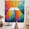 Bright Petals Swag Curtains Valance and Tier Set, Abstract Colored ...