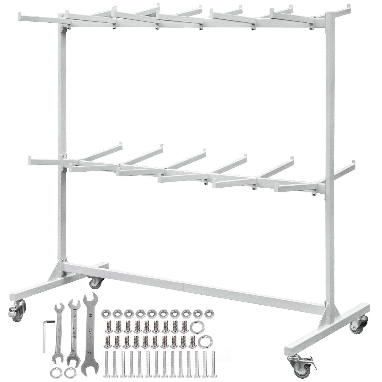 VEVOR Folding Chair Cart Folding Chair Rack 2-Layers Chair Rack for 84 ...