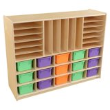 Wood Designs 32 Compartment Cubby with Trays - Walmart.com