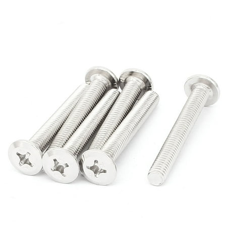 M6 x 45mm vis tête fraisée plate Phillips vis Machine 6Pcs Ton Argent ...