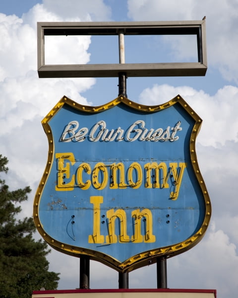 Print: Economy Inn Historic Sign In Cullman, Alabama, 2010 - Walmart.com
