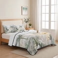 96x106in Quilt Bedding Set, Green Palm Tree Turtle Leaf Tropical Plant ...