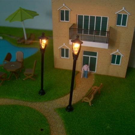 10Pcs HO Scale 1:100 6V Layout LED Garden Lights Railroad Lamppost ...