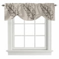 Beige Leaf Tie Up Valances Curtain, Rustic Vintage Detailed Veins ...