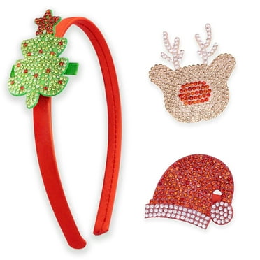 Christmas Light-Up Antler Headband - Glitter Hair Ornament with LED ...
