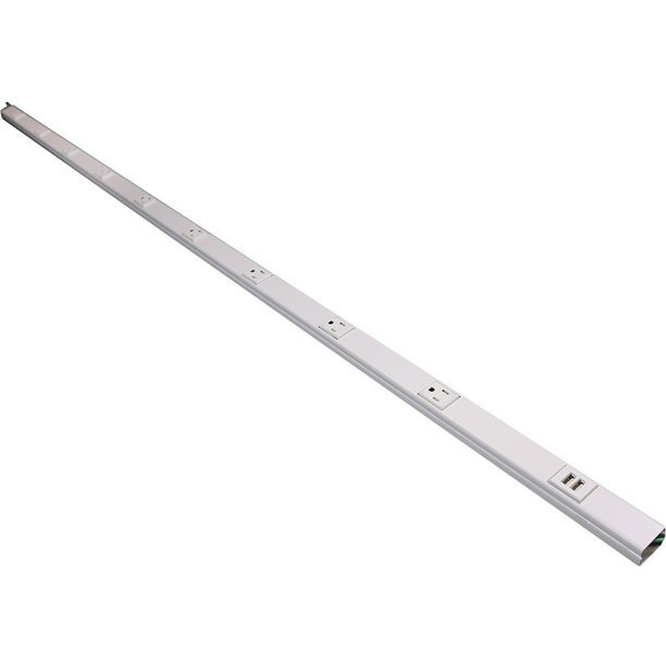 C2G 5ft Wiremold Plugmold Multioutlet System with USB White - 2 Pack ...