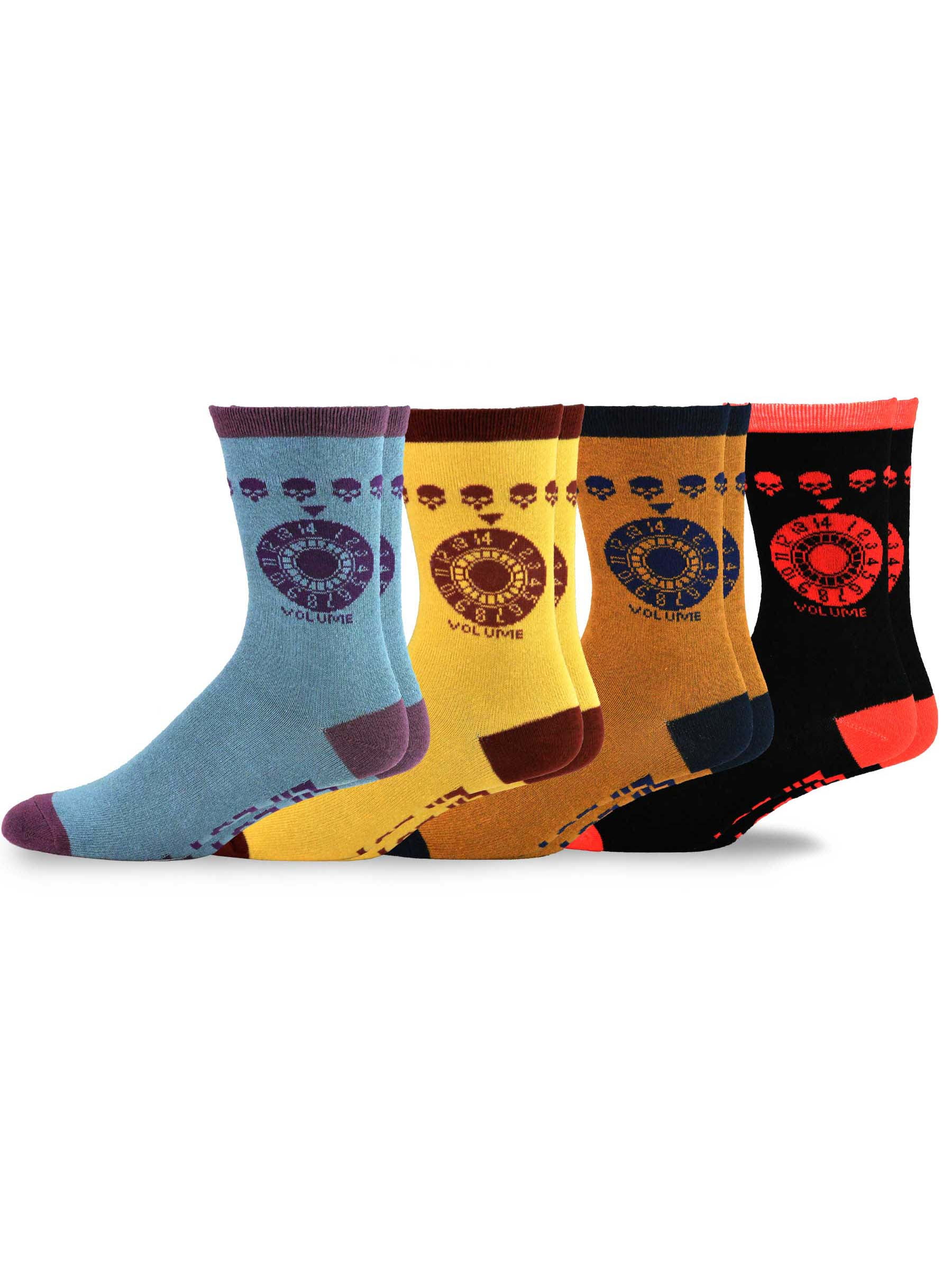 TeeHee Men's Music Cotton Crew Socks 4-Pack (Volume) - Walmart.com