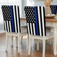 Blue Line American Flag Chair Back Covers Set of 8 White Black Stripes ...