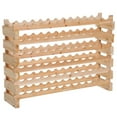 72 Bottles Wine Rack Solid Natural Wood Storage 6 Rows Home Furniture ...