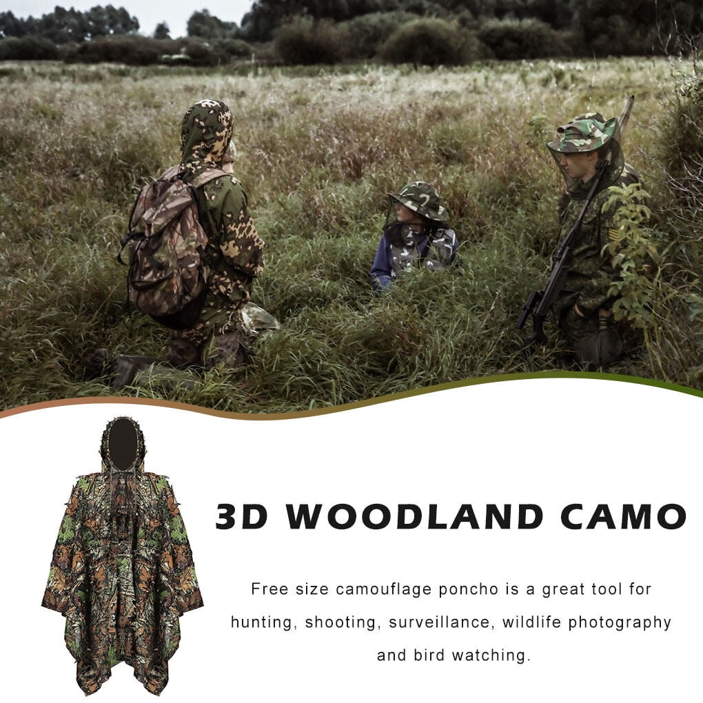 Click here for Ruiboury Outdoor Camouflage Clothing Poncho Hooded... prices