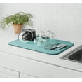 Mainstays Microfiber Dish Drying Mat Teal, 18x24 inches, reversible ...