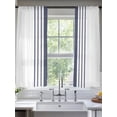 Blue Vertical Striped Sheer Curtains 63 Inch Length 2 Panels, White ...