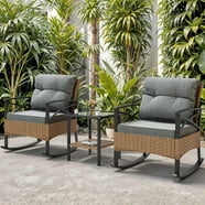 SWITTE Outdoor Rocking Chair, Indoor Lounge Rocking Chair with Cushion ...