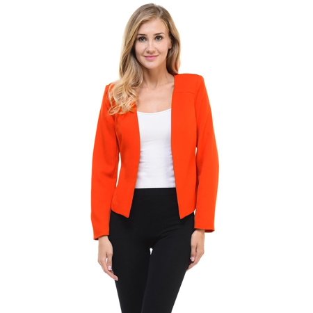 Aulin Collection Womens Candy Color Tailored Fit Open Suit Jacket ...