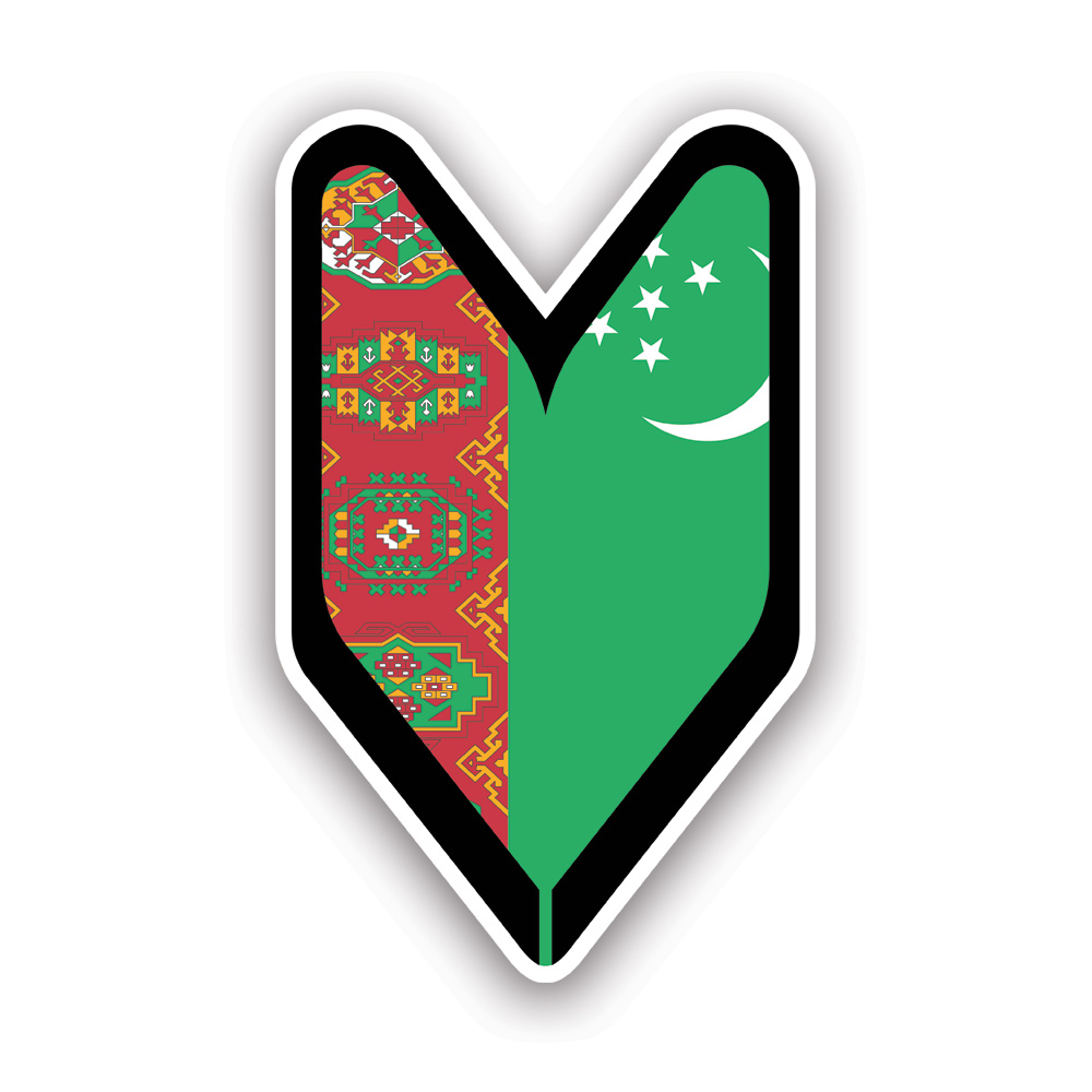Turkmen Driver Badge Sticker Decal - Self Adhesive Vinyl - Weatherproof ...