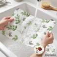 Botanical Country Leather Placemats Set of 4, 12x18 Inch, Green ...