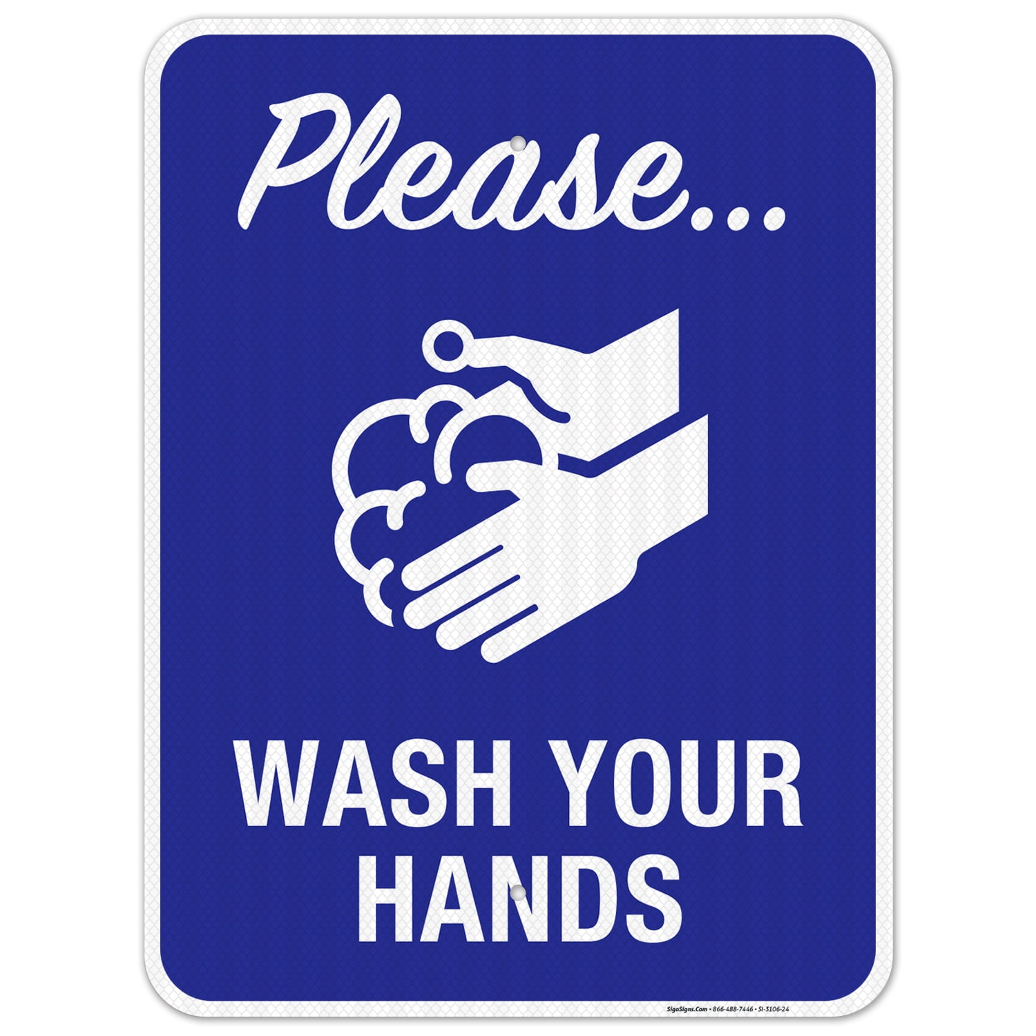 Hand Washing Sign, Please Wash Your Hands Sign, - Walmart.com