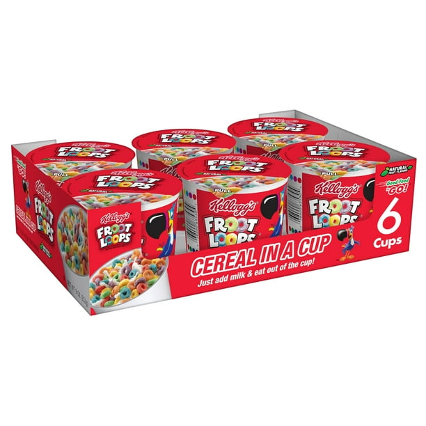 Froot Loops Breakfast Cereal, Single-Serve 1.5 Oz Cup, 6/box | Bundle ...