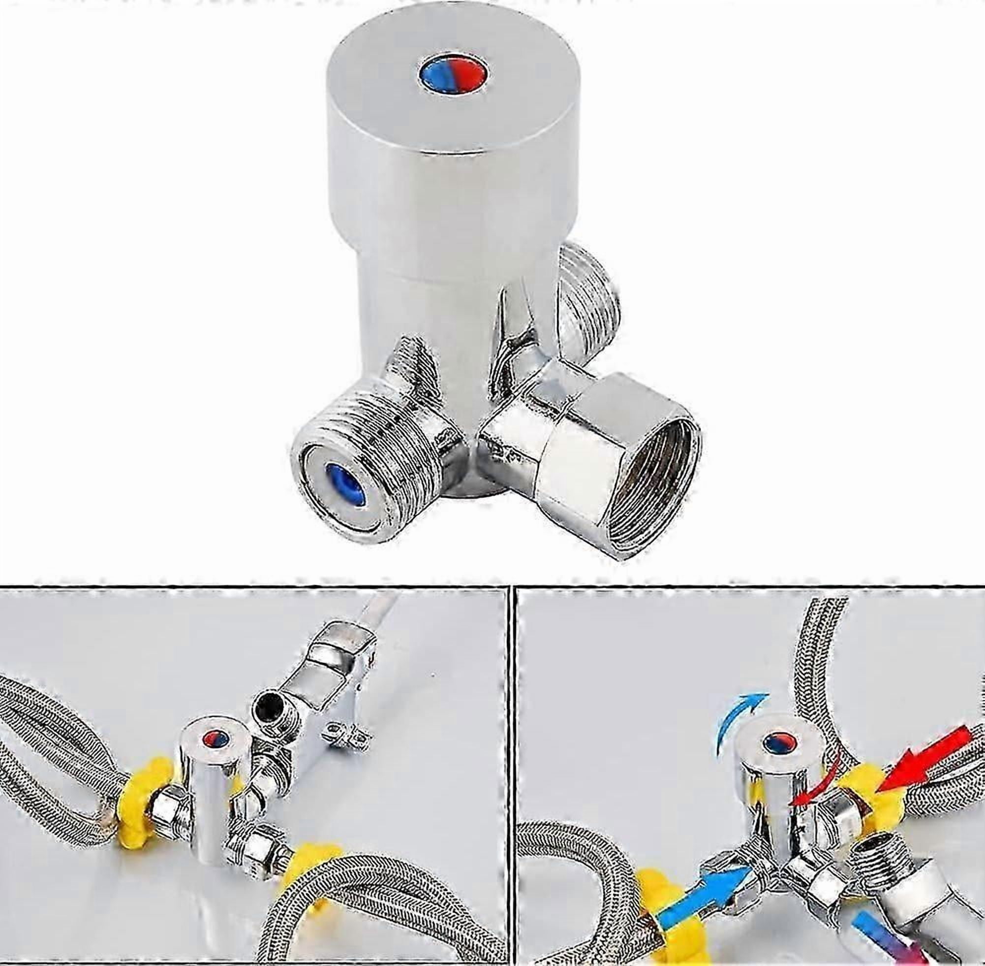 Thermostatic mixing valve for hot and cold water - In solid brass - 3 ...