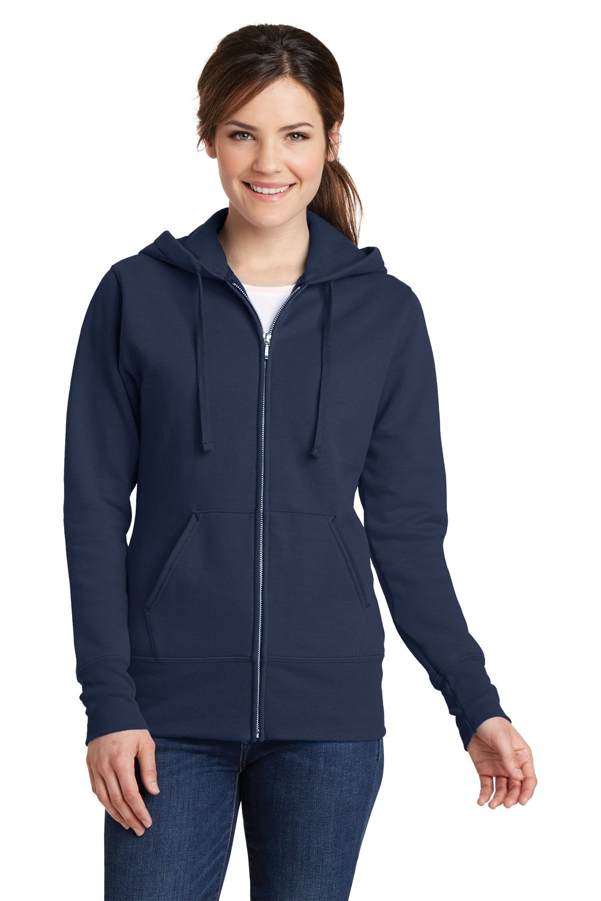 Sudadera con capucha y cierre completo de tejido Fleece para damas de ...