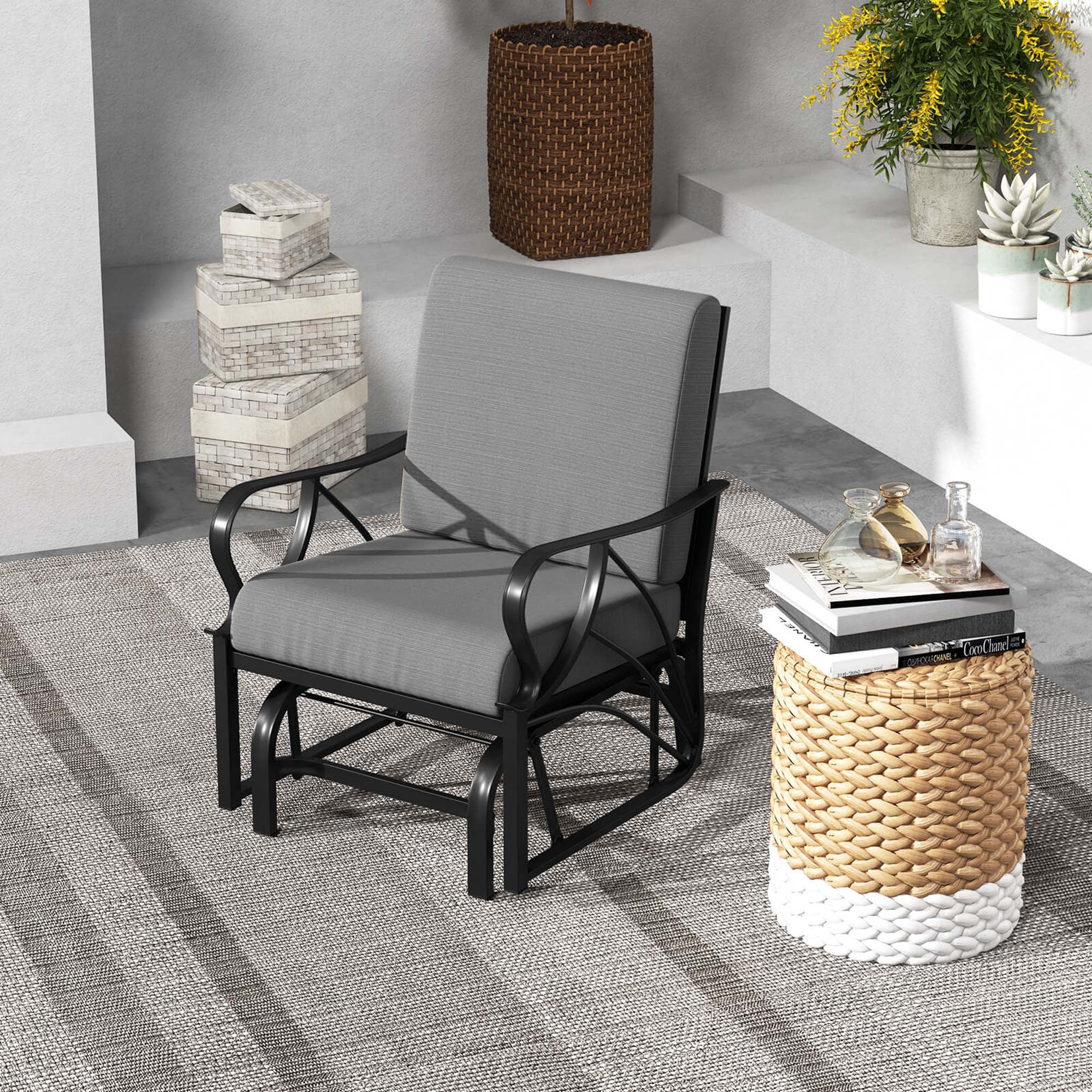 Click here for Costway Patio Rocking Chair With Cushion Heavy-Dut... prices