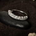 Auory Moissanite Double Row Bridal Wedding Band - Half Eternity Rings ...
