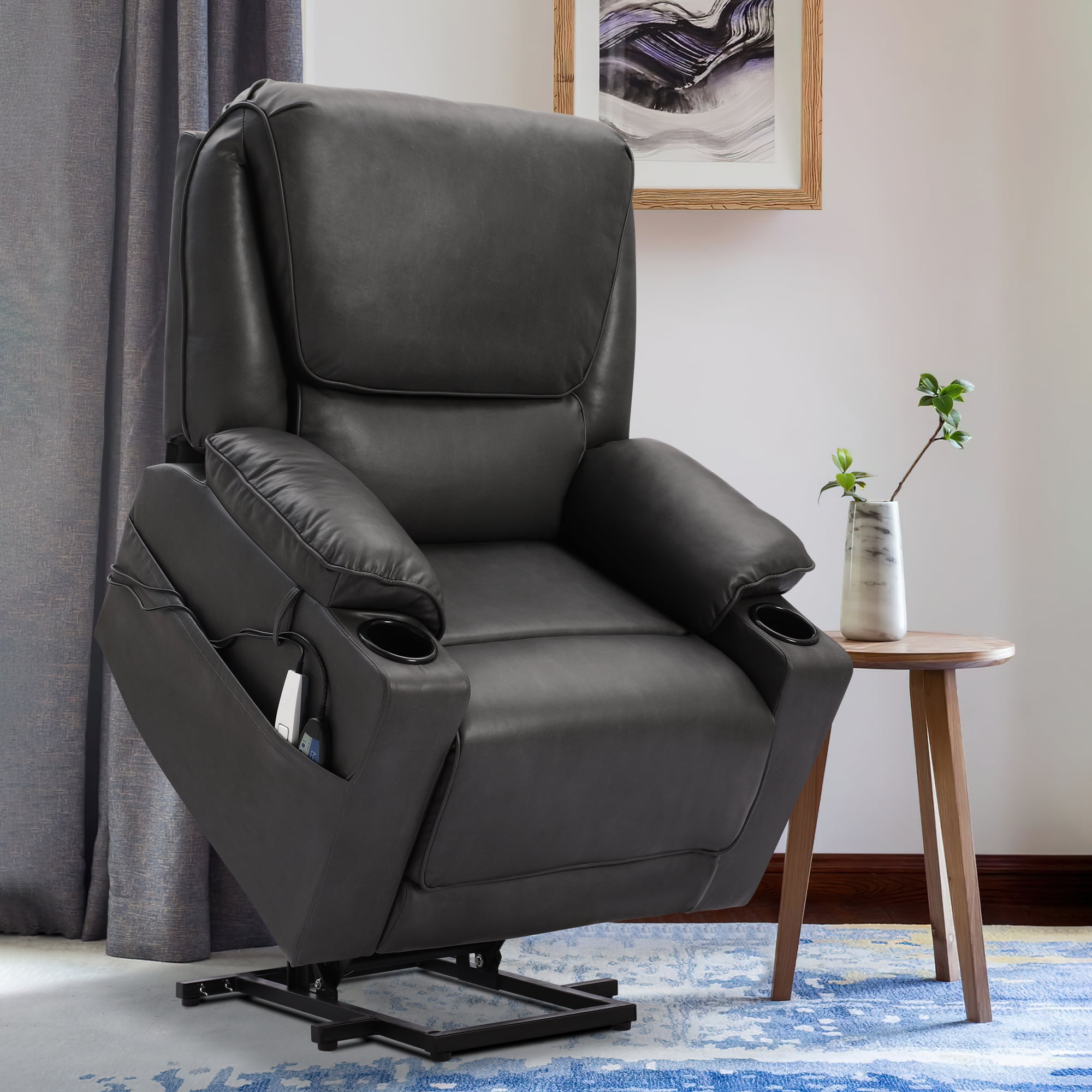 KIGOTY Power Lift Chair PU Electric Recliner for Elderly,Remote Control ...