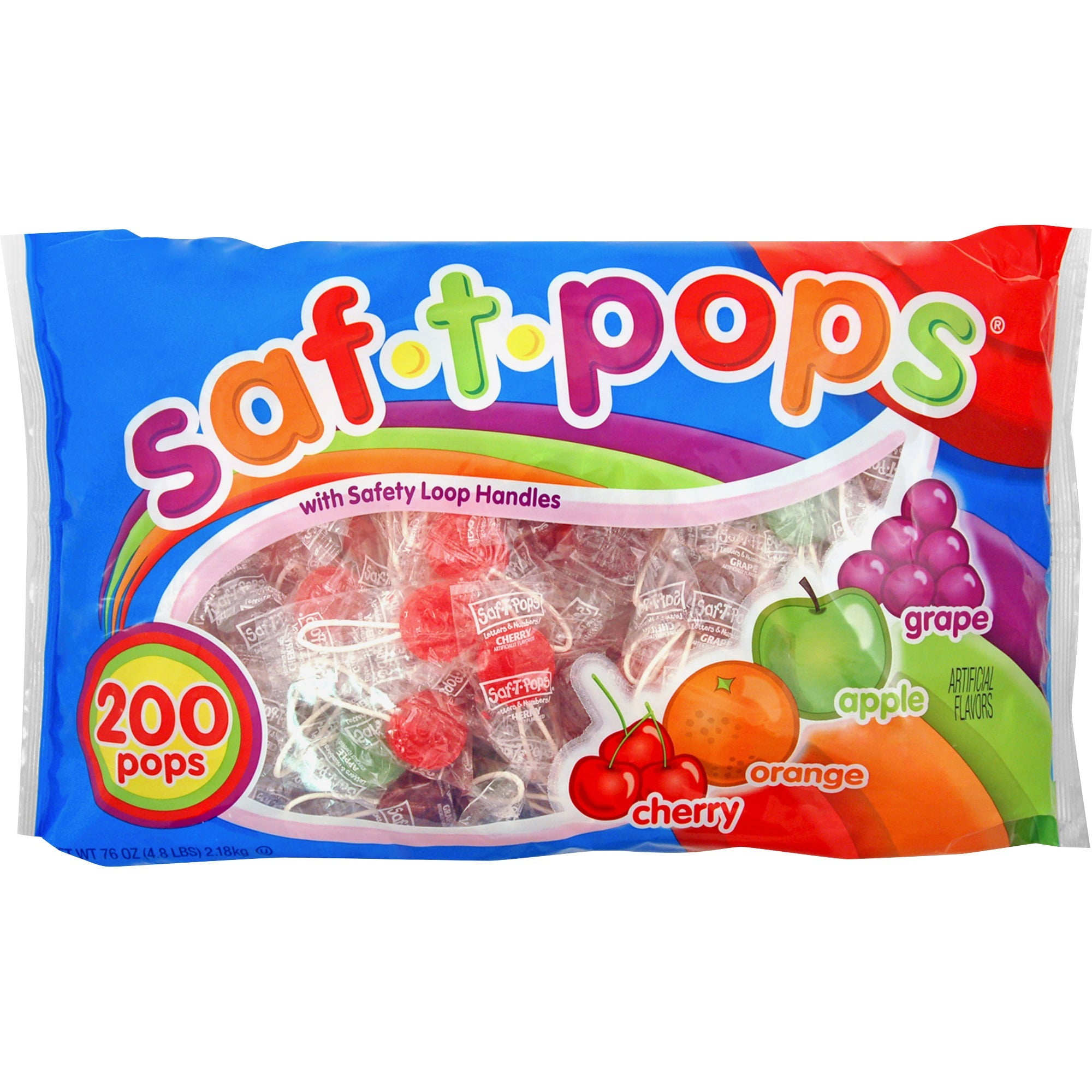 Saf-T-Pops Lollipops Regular Flavors 200 Count Bag - Walmart.com