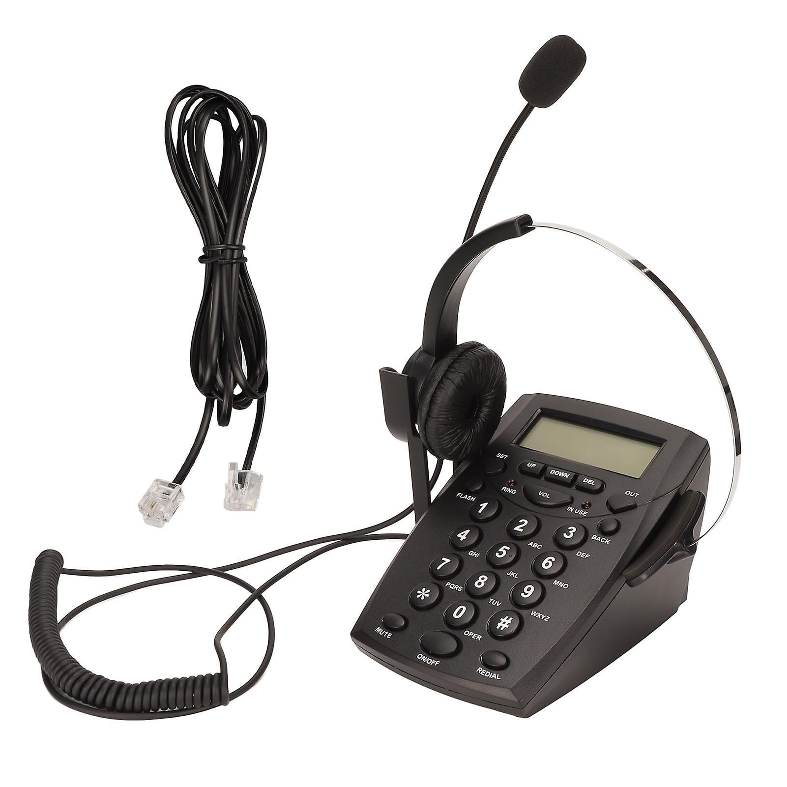 Corded phone with headset, noise-reducing FSK DTMF caller ID, keypad ...