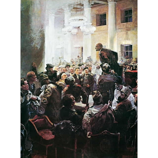 Russian Revolution, 1917. /Nvladimir Ilyich Lenin Addressing A Meeting ...