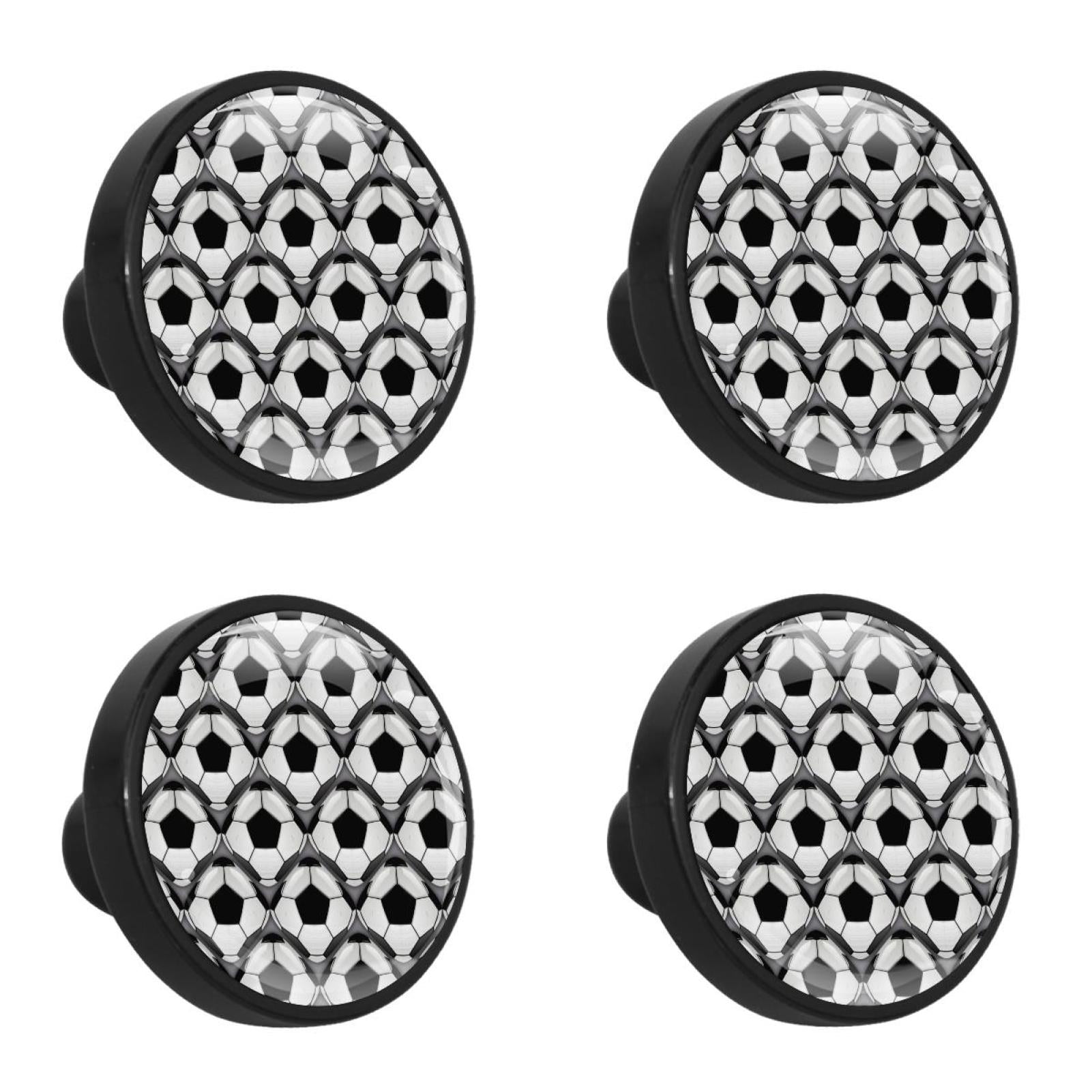 4 Pcs Soccer Football Balls Knobs for Kitchen Cabinet Cupboard Dresser ...