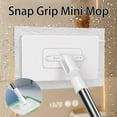 Snap Grip Minimop, 39.3in Locking Handle Zero Touch Mini Mop, Reusable Wash-Free Clever Snap ...