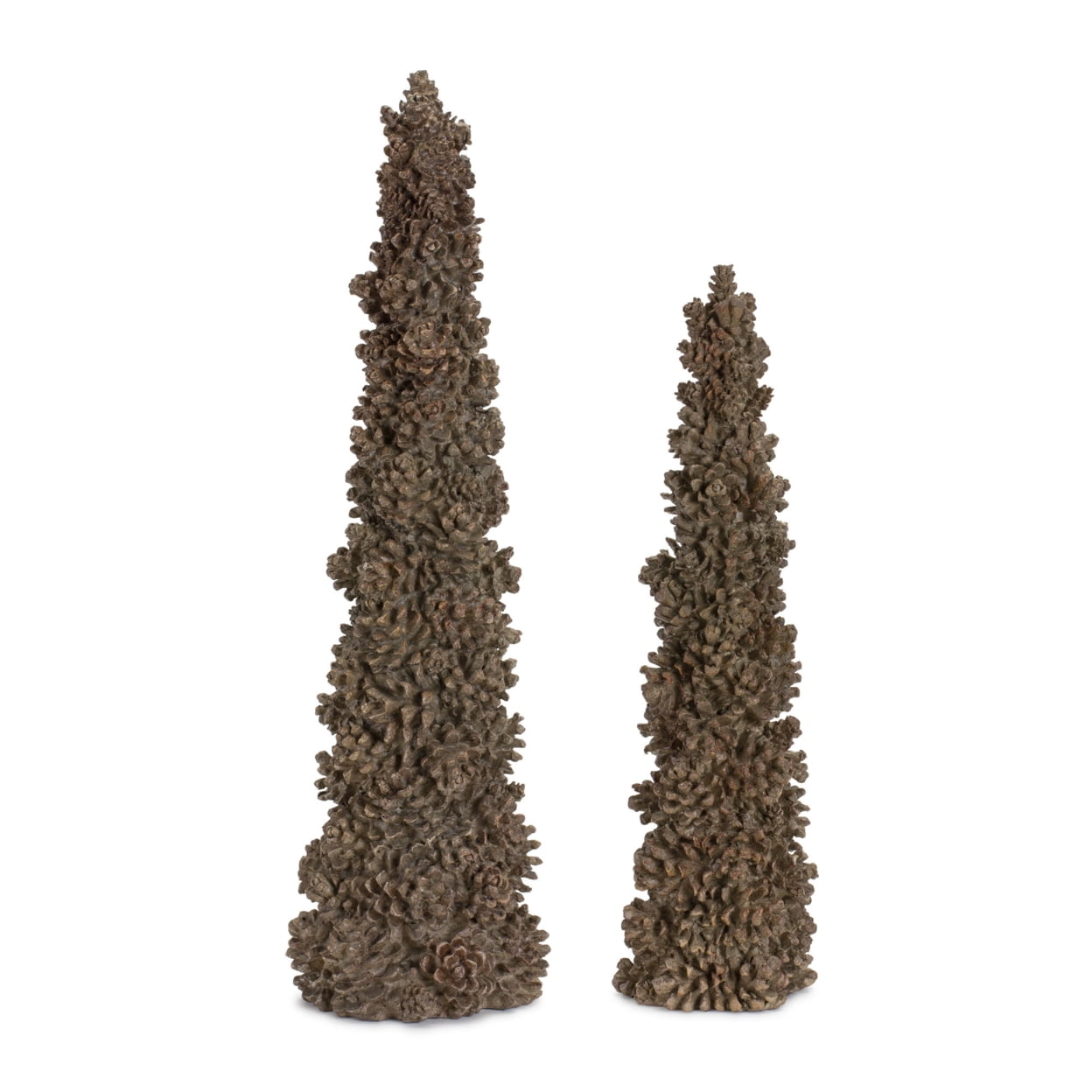 Home Decorative Pine Cone Tree (Set of 2) 15"H, 19"H Resin - Walmart.com