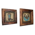 Set of 2 Western Turquoise Gems Cowboy Boot Horseshoe Wooden Wall ...