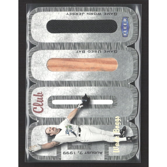 2000 Fleer 3000 Club Wade Boggs Game Used Bat Game Worn Jersey ...
