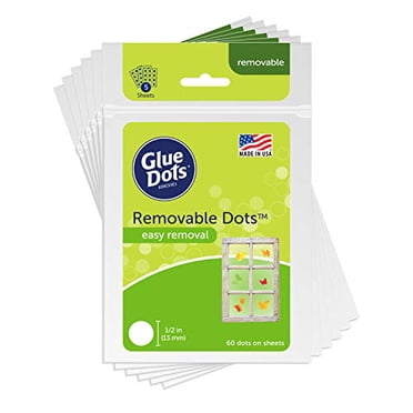 Glue Dots Removable Dots Value Pack Sheets, 1/2 Inch, Clear, Pack of ...