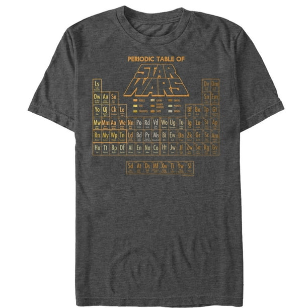 Men's Star Wars Fade Periodic Table of Elements Graphic Tee Charcoal ...
