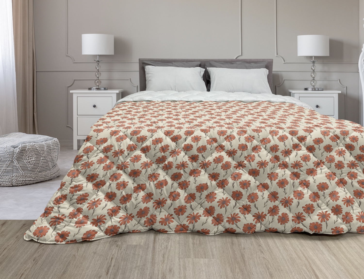 Terracotta Down Alternative Comforter, Diamond Shapes Stars Geometric ...