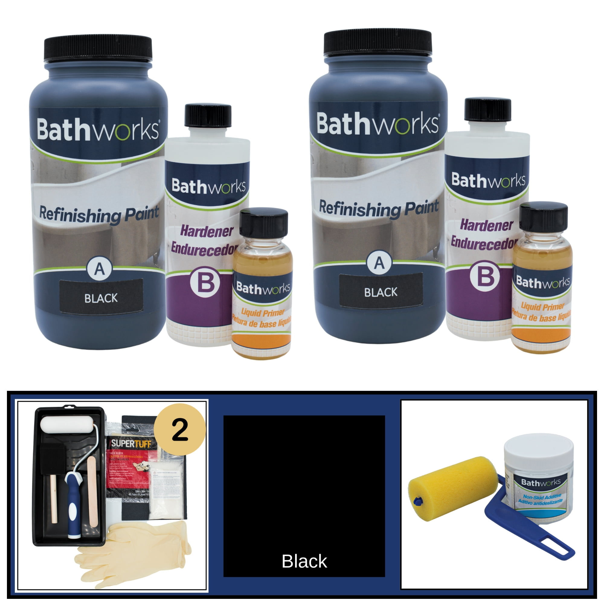 42oz Bathworks® Bathtub & Tile Resin Paint Refinishing Kit Combo: One ...