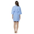 Turquaz Linen Waffle Kimono Serenity Blue Short Robe Square Pattern ...