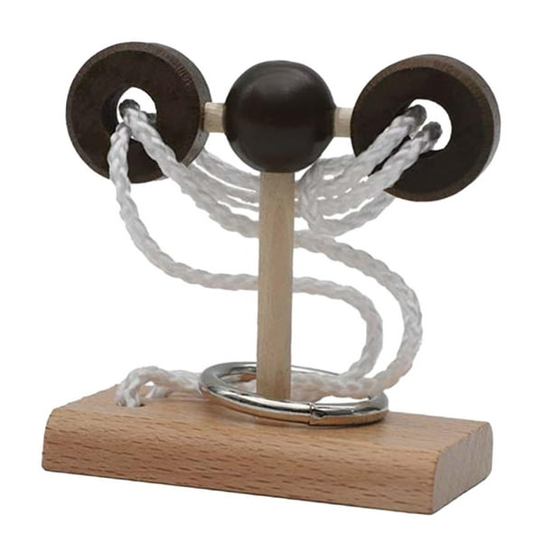 Wooden Rope Puzzle Brain Teaser Puzzle, Smooth Kids Unlock Interlock ...