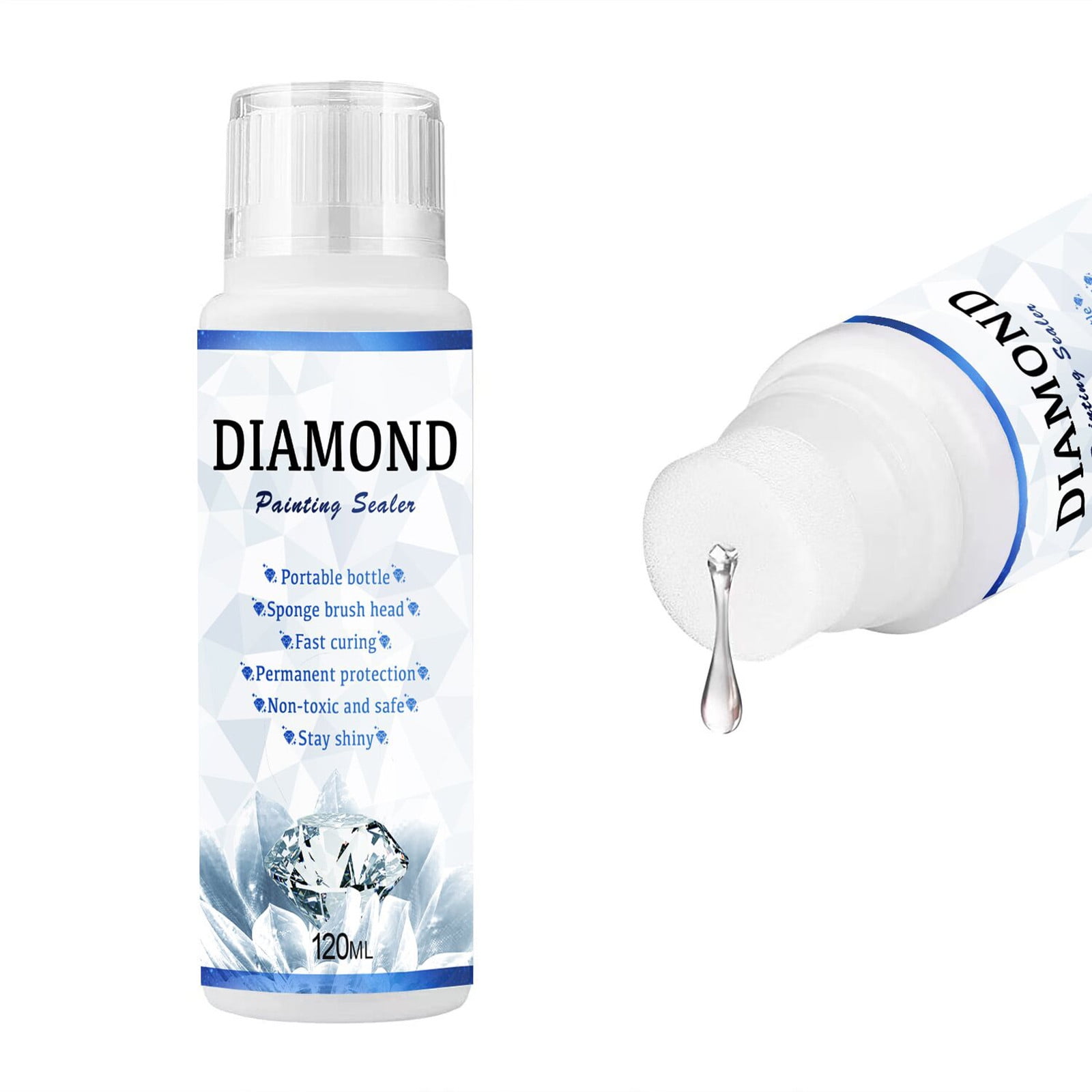 Fridja Diamond Art Painting Sealer 1 Pack 120ML 5D Diamond Art Painting Art Glue With Sponge ...