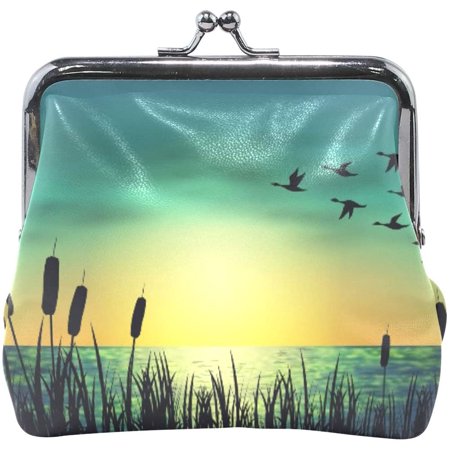 Silhouette Geese And Cattails Women Coin Purse Clutch Small Pouch Girl ...
