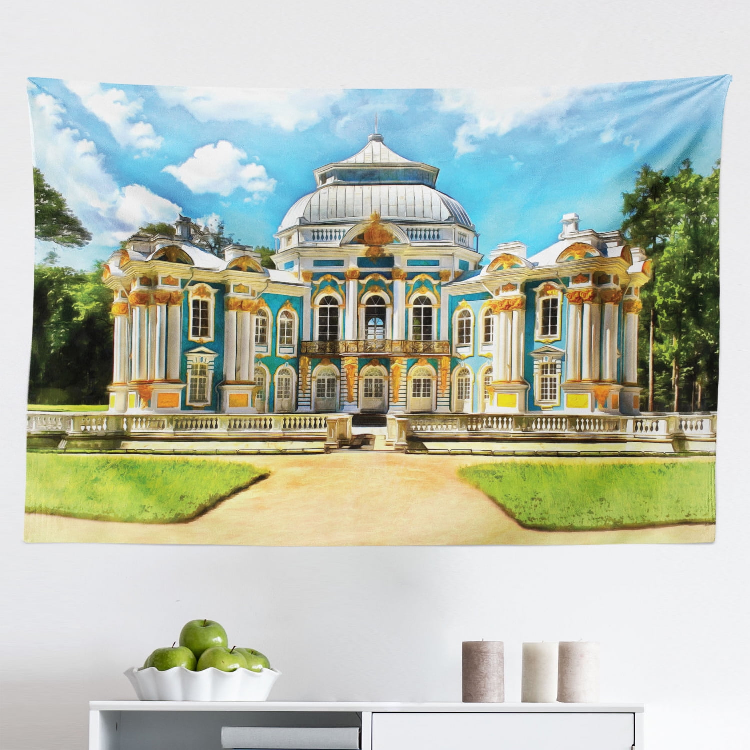 Russian Tapestry, Abstract Skyline Moscow City Line Illustration ...