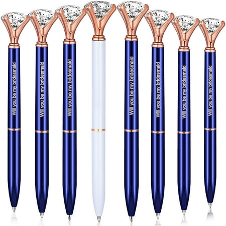 8 Pieces Will You Be My Bridesmaid Diamond Pen Big Crystal Diamond ...