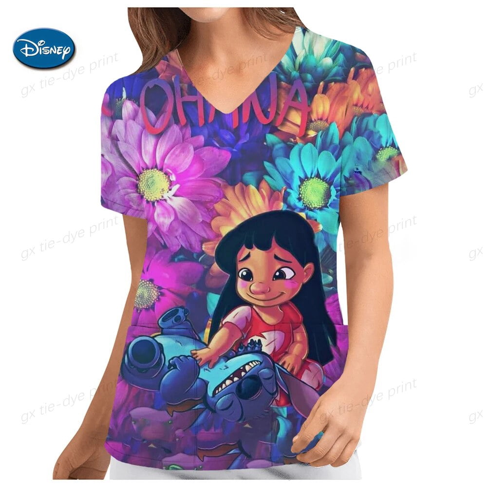 Disney-Uniforme de enfermera Stitch para mujer, blusa de clínica, Tops ...