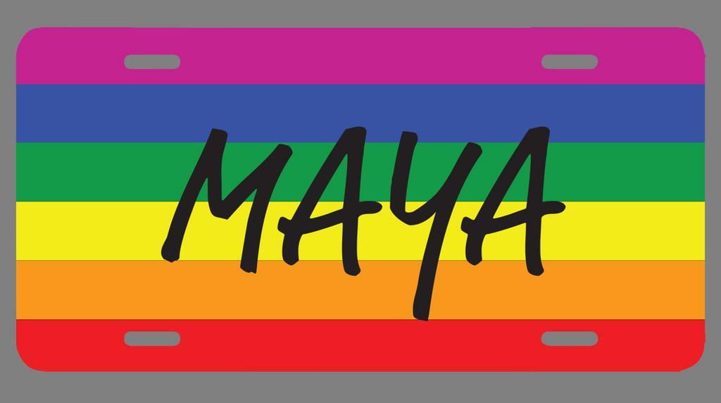 Maya Name Pride Flag Style License Plate Tag Vanity Novelty Metal | UV ...