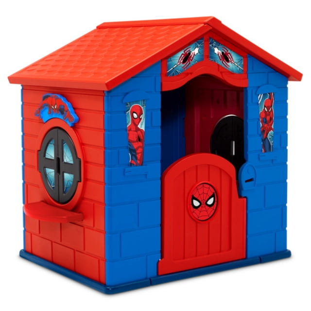 Delta Children Marvel Spiderman Plastic Indoor/Outdoor Playhouse with ...